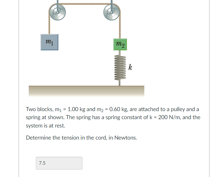 Solved two blocks m1=1kg and m2=0.6kg are attached to a | Chegg.com