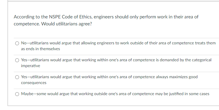Solved According to the NSPE Code of Ethics, engineers | Chegg.com
