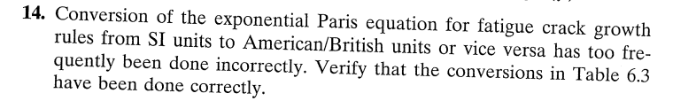 14. Conversion of the exponential Paris equation for | Chegg.com