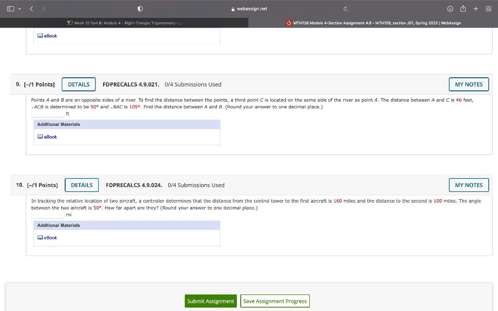 Solved webassign.net © 0 + 88 TO Week 12 Part 8: Module 4 - | Chegg.com