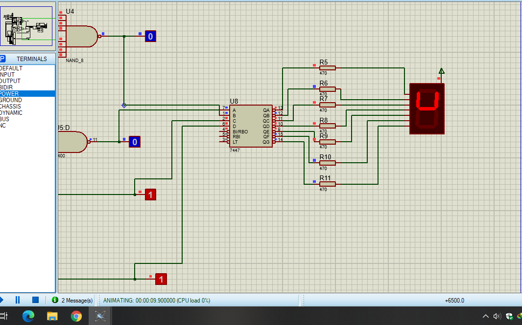 Solved In proteus i want to display output 1100 ( 12 ) | Chegg.com
