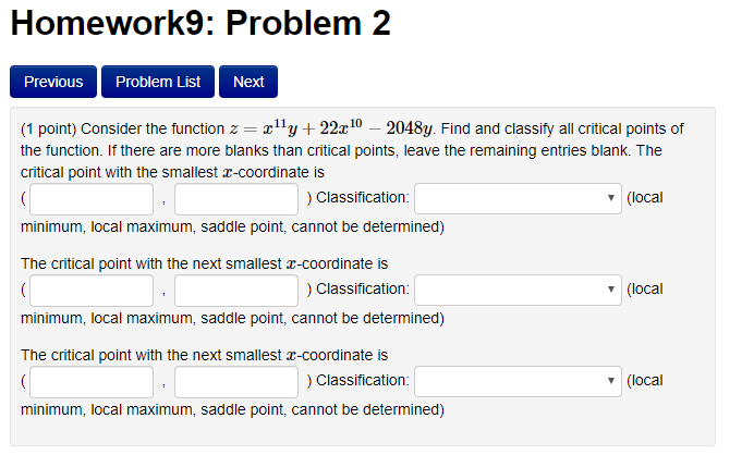 Solved Homework9: Problem 2 Previous Problem List Next - | Chegg.com