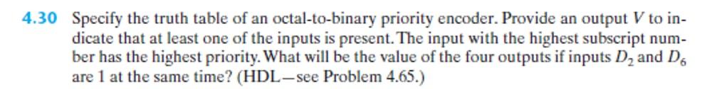 Solved 430 Specify The Truth Table Of An Octal To Binary 