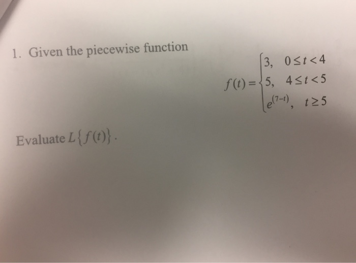 Solved Find the Laplace transform of the piecewise | Chegg.com