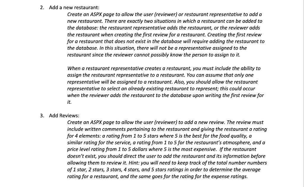 Solved Database Table Requirements: Create a data model and | Chegg.com