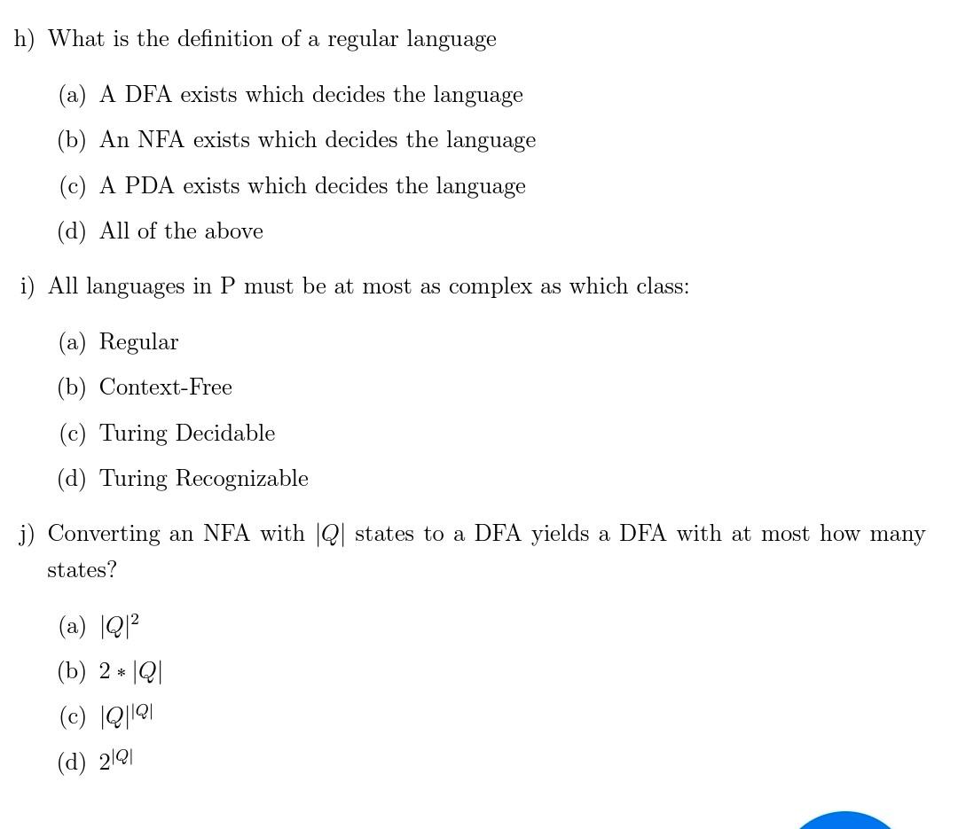 Solved b) Which of the following languages is undecidable N | Chegg.com