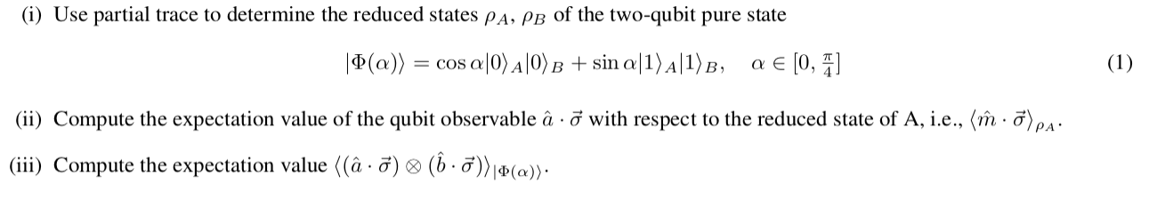Solved (i) Use partial trace to determine the reduced states | Chegg.com