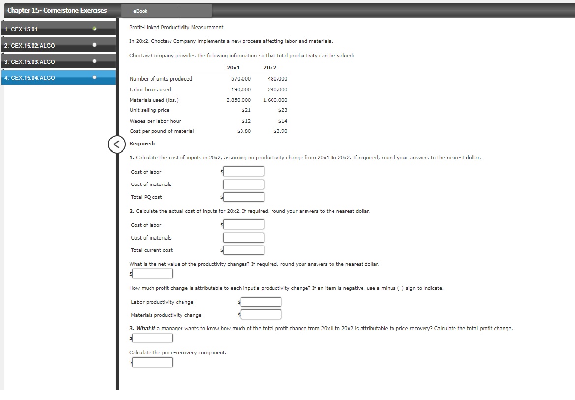 Solved Profit-Linked Productivity Measurement In 20×2, | Chegg.com