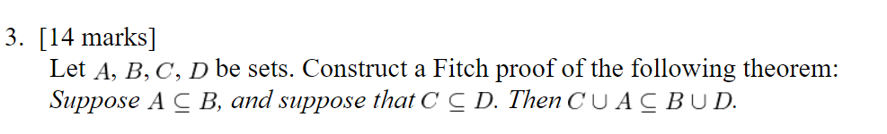 Solved 3. [14 marks] Let A, B, C, D be sets. Construct a | Chegg.com