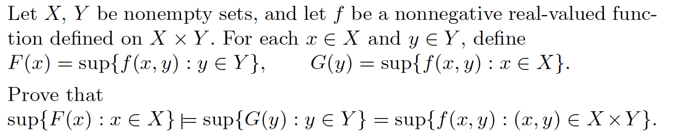 Solved Let X Y Be Nonempty Sets And Let F Be A Nonnegative