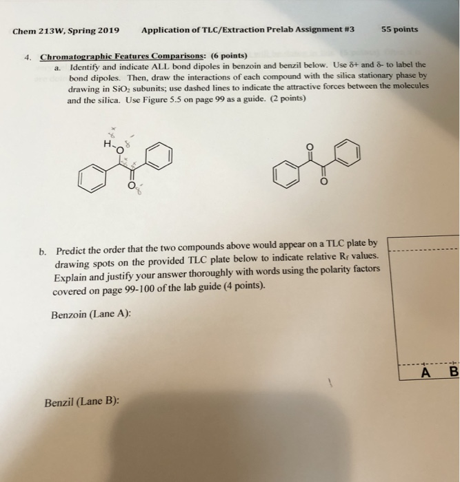 Solved Chem 2134, Spring 2019 Application of TLC/Extraction | Chegg.com
