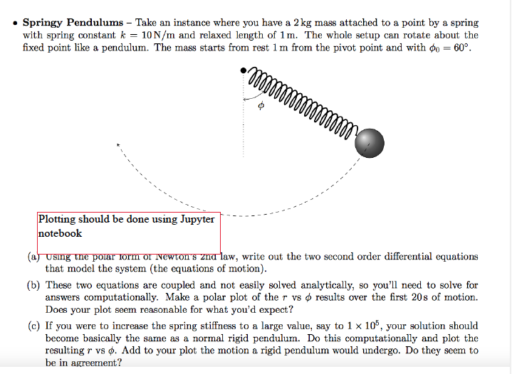 Solved • Springy Pendulums - Take an instance where you have | Chegg.com