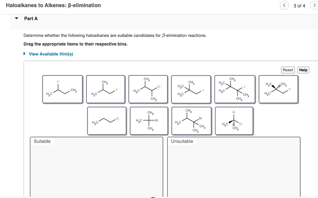 Solved Haloalkanes to Alkenes: β-elimination Part A | Chegg.com