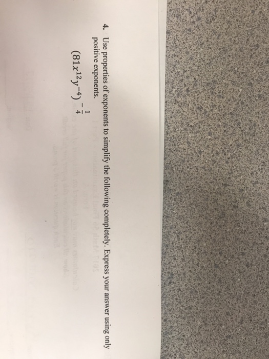 Solved Use properties of exponents to simplify the following | Chegg.com