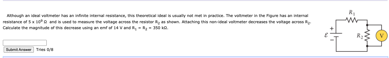 Solved Although an ideal voltmeter has an infinite internal | Chegg.com