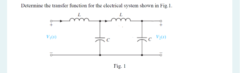 Solved Determine the transfer function for the electrical | Chegg.com