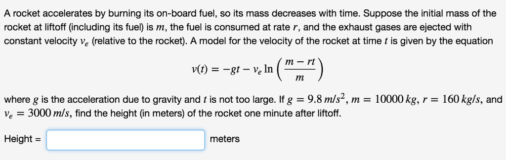 Solved A rocket accelerates by burning its on-board fuel, so | Chegg.com