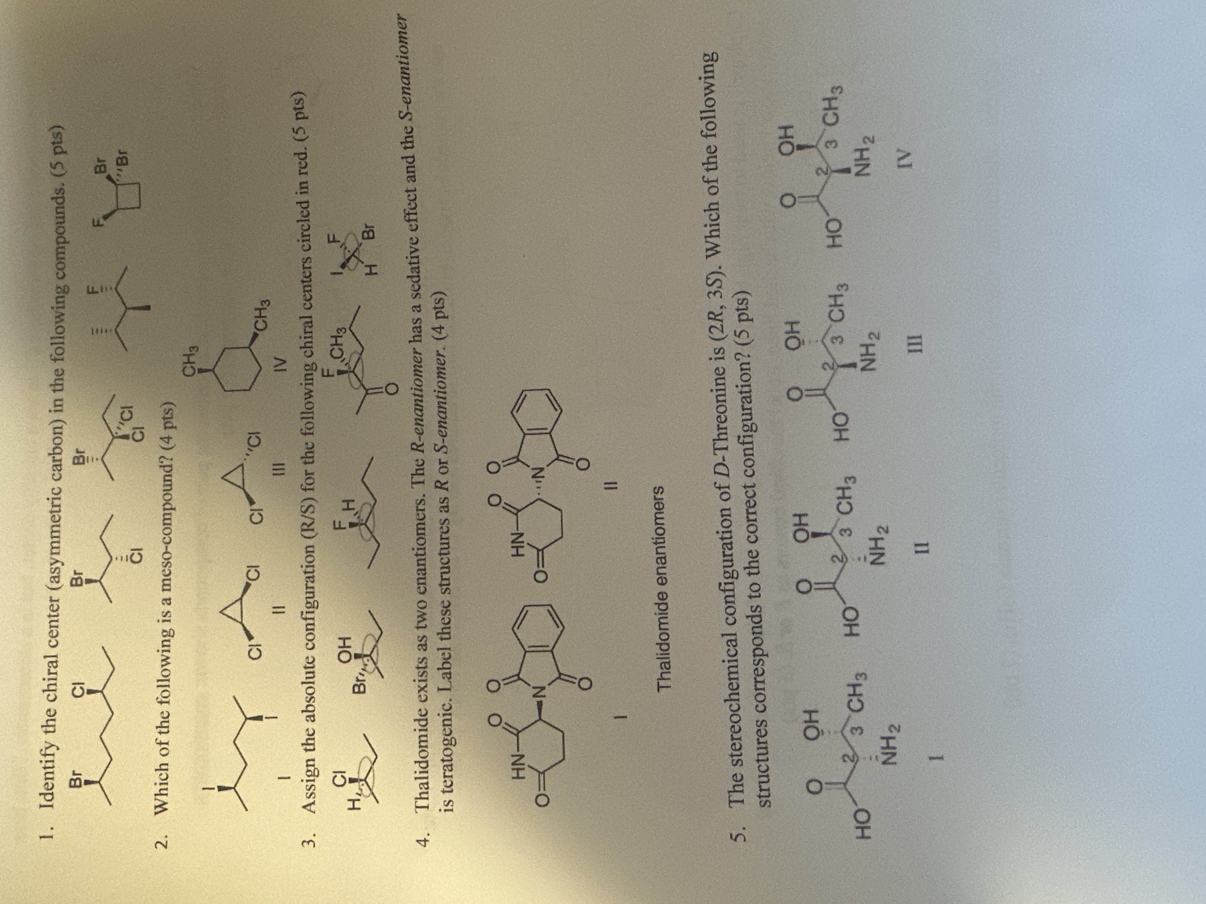 Solved 1. ﻿Identify the chiral center (asymmetric carbon) | Chegg.com