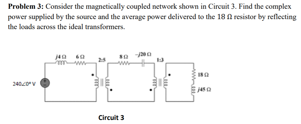 Solved Problem 3: Consider the magnetically coupled network | Chegg.com