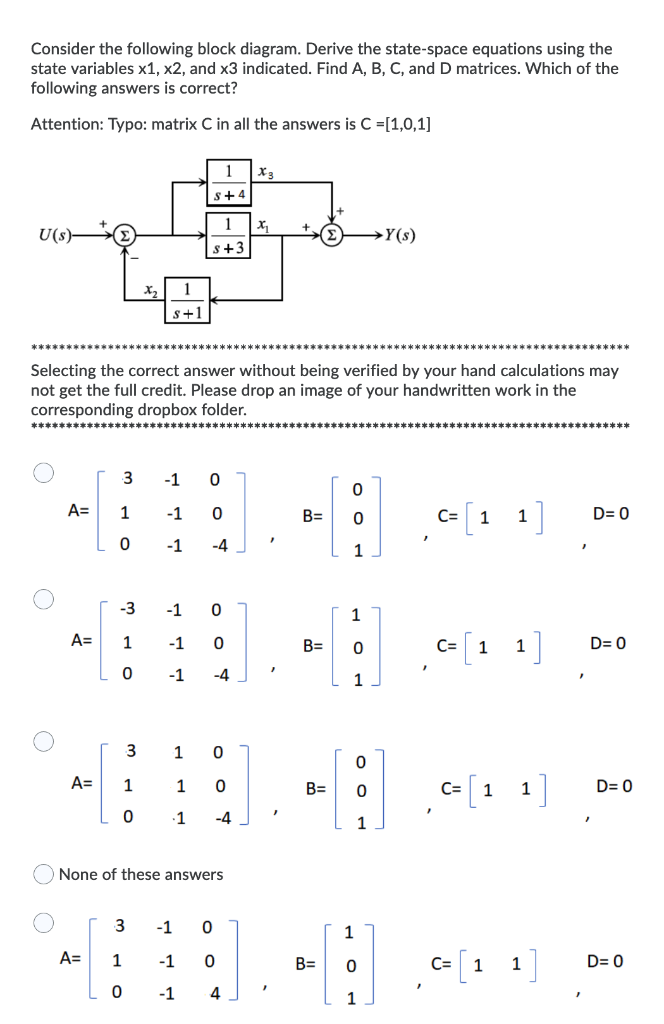 Solved Consider the following block diagram. Derive the | Chegg.com