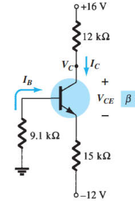 Solved For the following BJT circuit calculate: IB,IC, VB, | Chegg.com