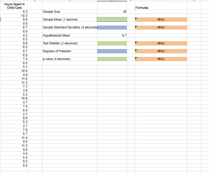 Solved Open spreadsheet H0:μHa:μ6.76.7 b. What is the sample | Chegg.com