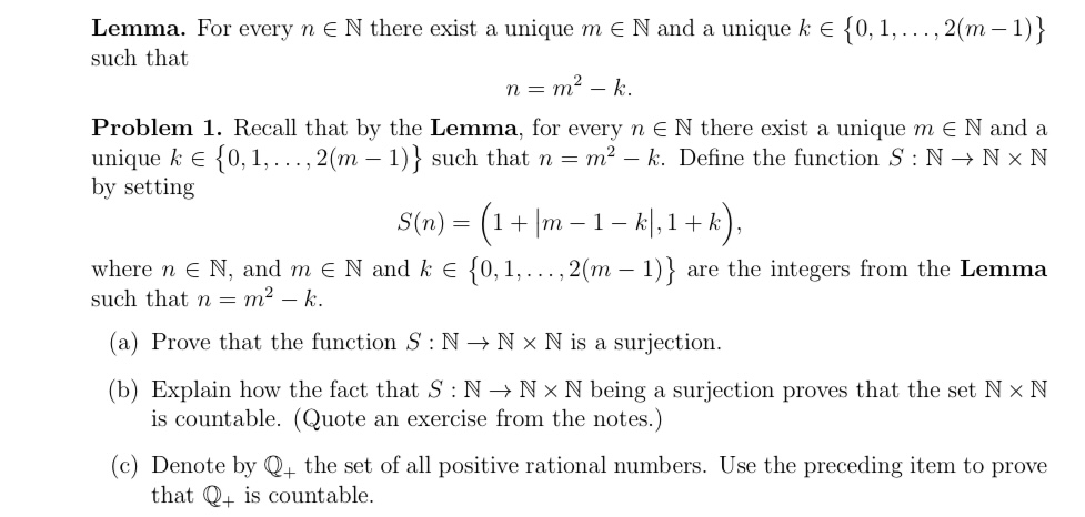 Solved Lemma. For every n∈N there exist a unique m∈N and a | Chegg.com