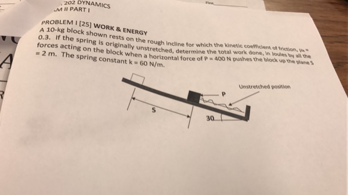 Solved A 10-kg block shown rests on the rough incline for | Chegg.com