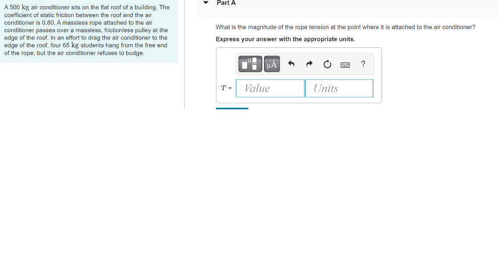 Solved A 500 kg air conditioner sits on the flat roof of a | Chegg.com