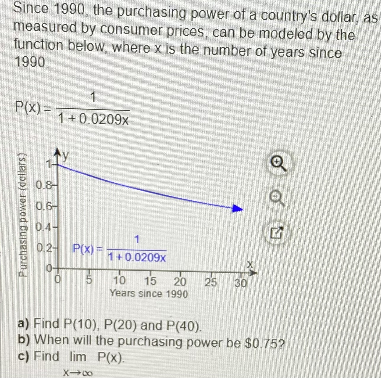 Solved Since 1990 , the purchasing power of a country's | Chegg.com