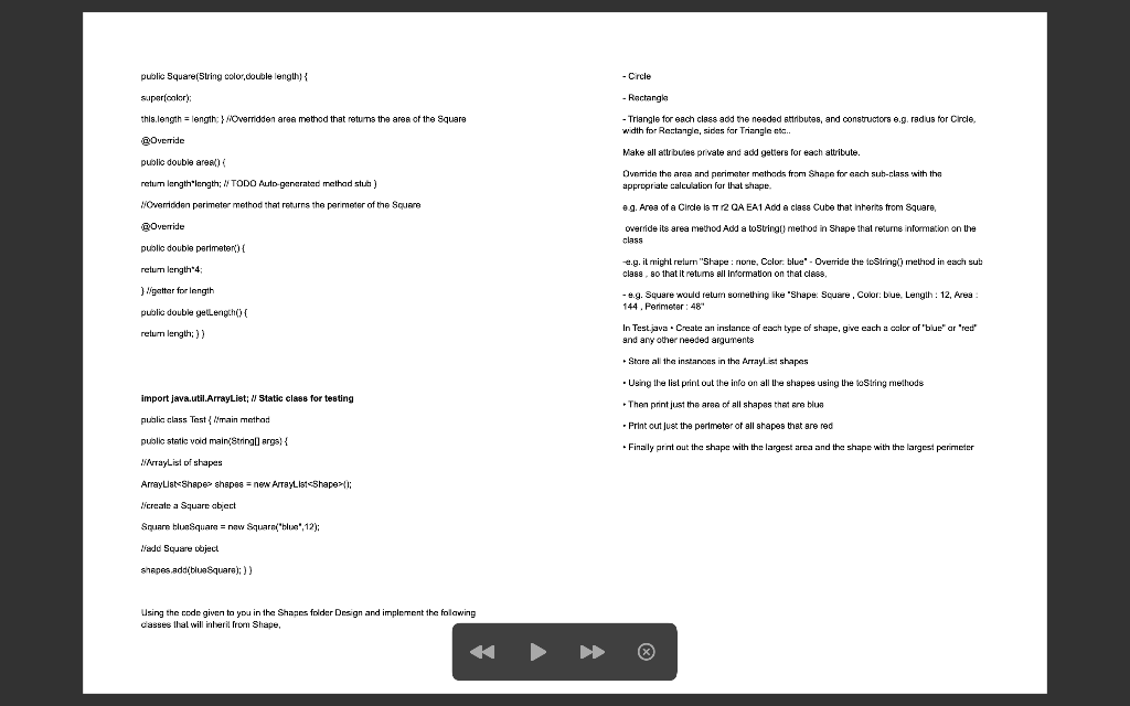 Solved I Abstract Base Class For Shapes Public Abstract 