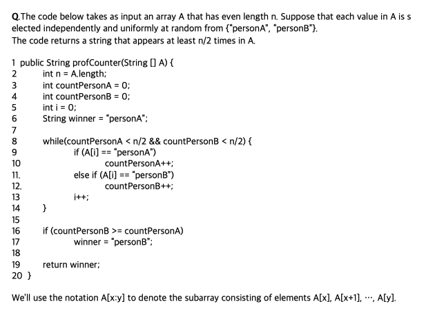Solved (e) [2 marks] For how many different subarrays | Chegg.com
