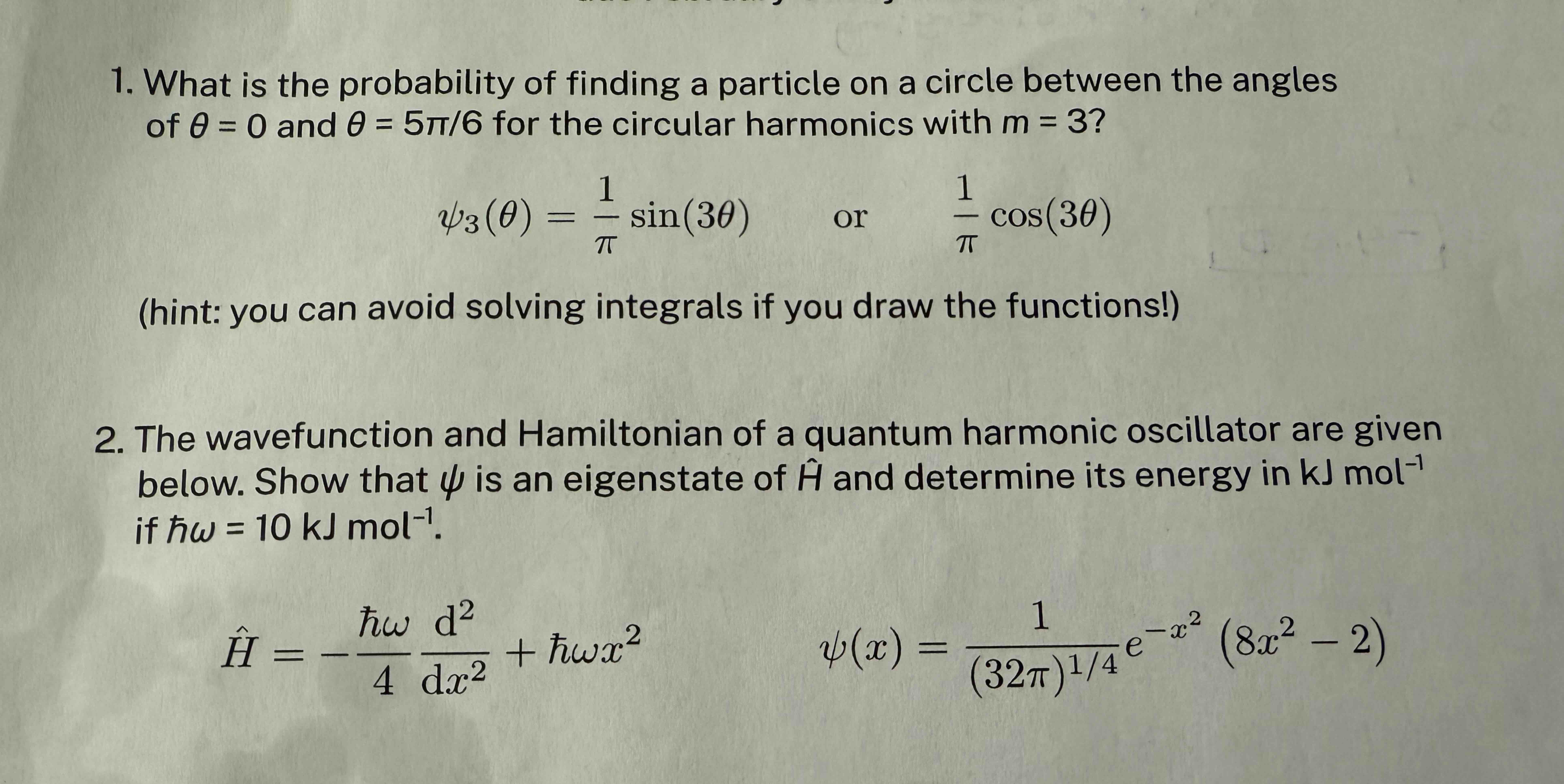 What is ﻿the probability of ﻿finding a particle on ﻿a | Chegg.com