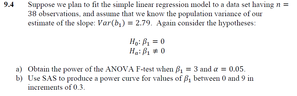 Solved .4 Suppose we plan to fit the simple linear | Chegg.com