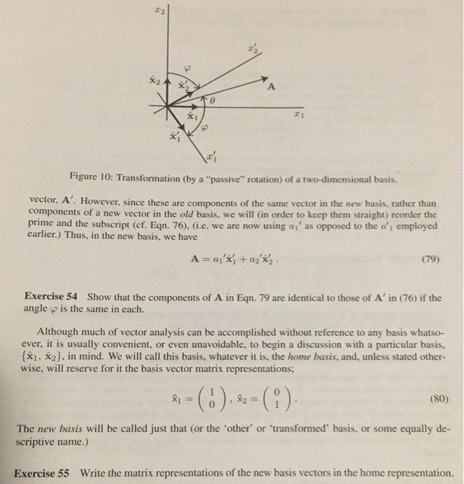 Solved 12 エ1 Figure 10: Transformation (by a "passive" | Chegg.com