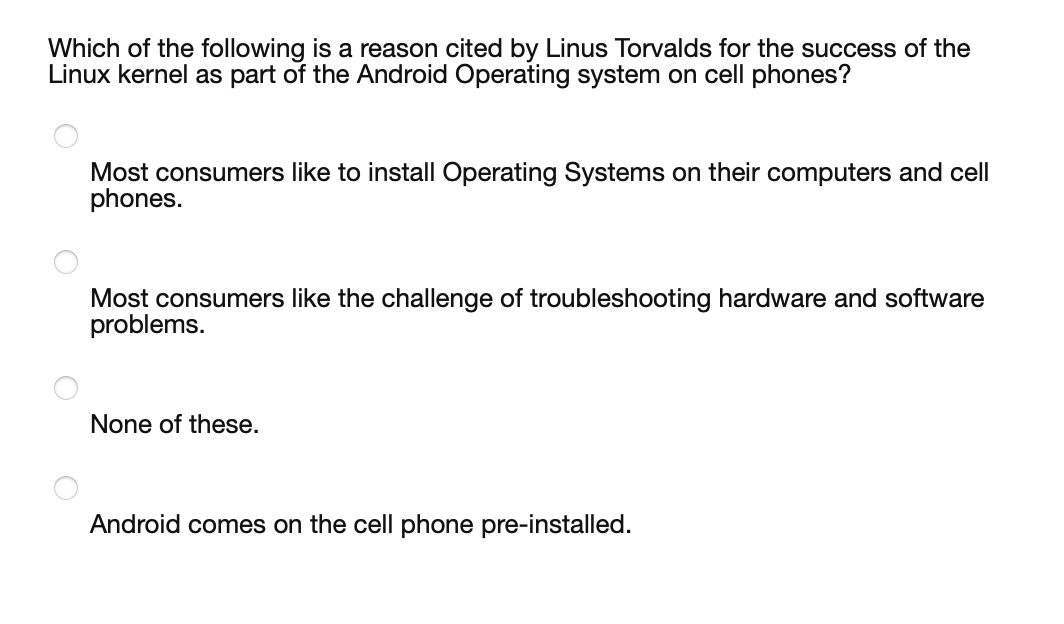 Solved Which of the following is a reason cited by Linus | Chegg.com