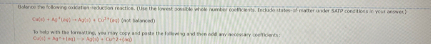 Solved Balance The Following Oxidation Reduction Reaction