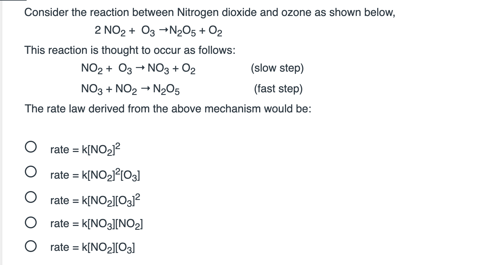 Solved Consider the reaction between Nitrogen dioxide and | Chegg.com