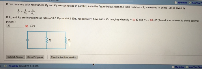 Solved If two resistors with resistances R1 and R2 are | Chegg.com