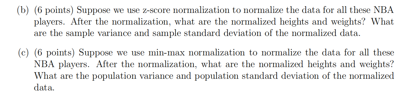 Solved Table 1 lists the heights and weights of 12NBA | Chegg.com