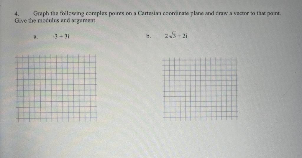 Solved 4. Graph the following complex points on a Cartesian | Chegg.com