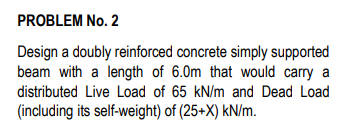 Solved Design a doubly reinforced concrete simply supported | Chegg.com