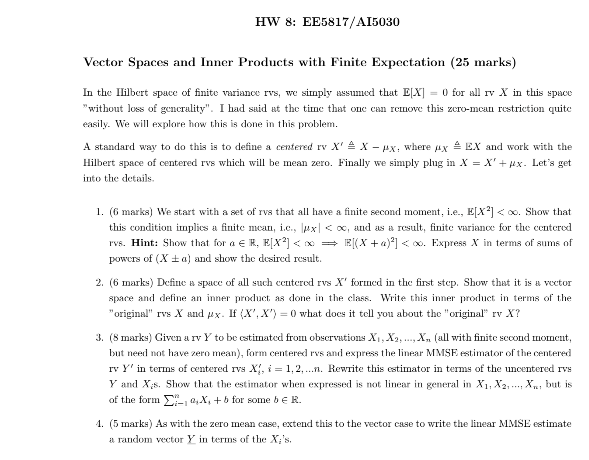 Solved Vector Spaces and Inner Products with Finite | Chegg.com