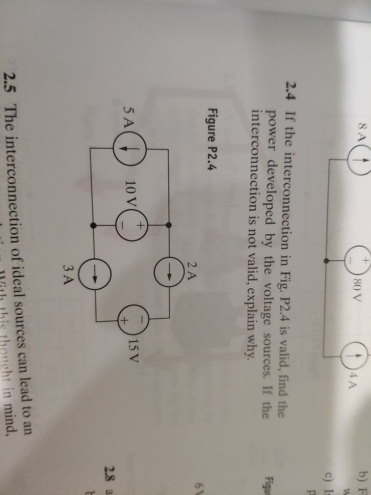Solved S A 80 V b) F 4 A c) I 2.4 If the interconnection in | Chegg.com