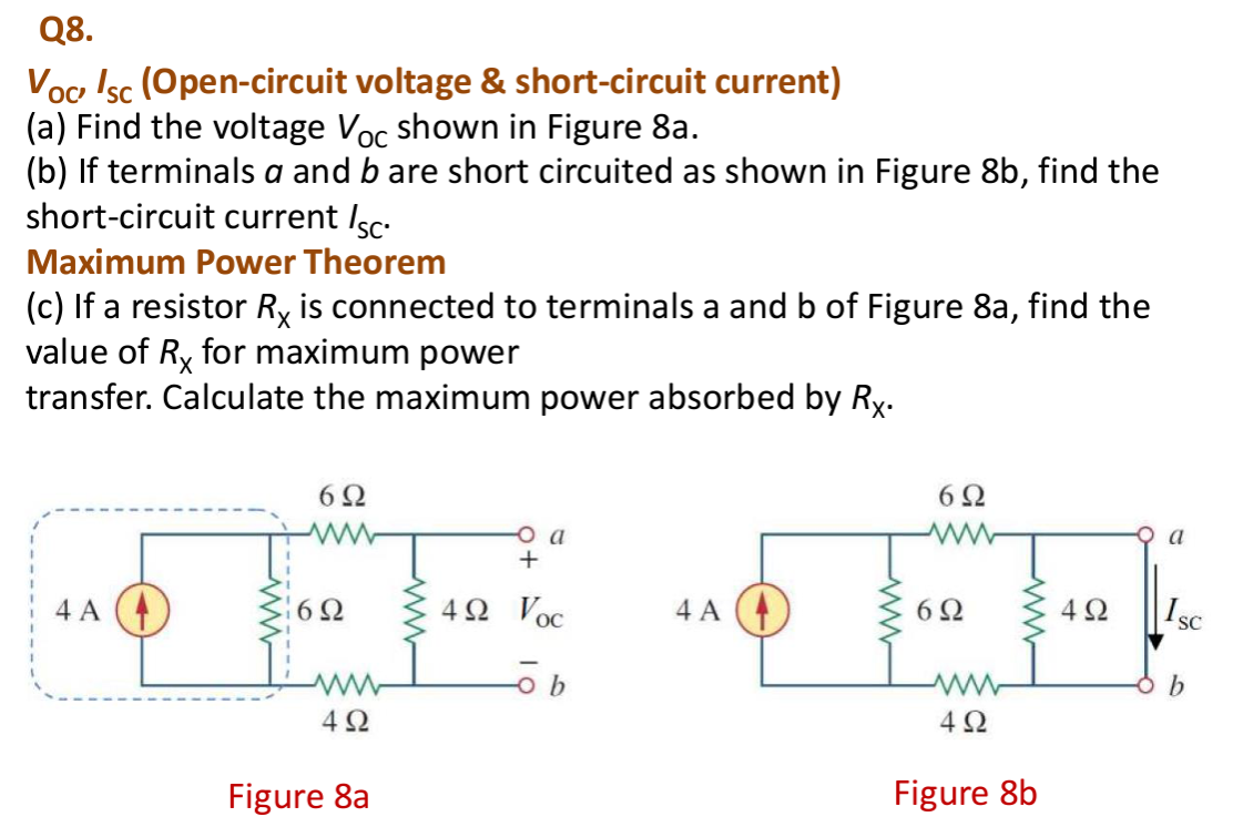Solved Q8. VOCISC (Open-circuit voltage \& short-circuit | Chegg.com
