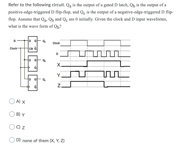 Solved Refer To The Following Circuit Qa Is The Output Of A
