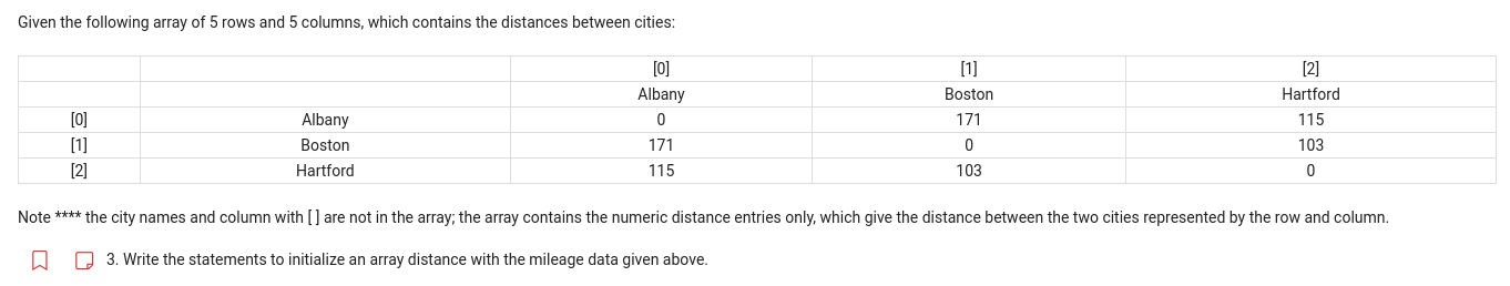 Solved Given the following array of 5 rows and 5 columns, | Chegg.com