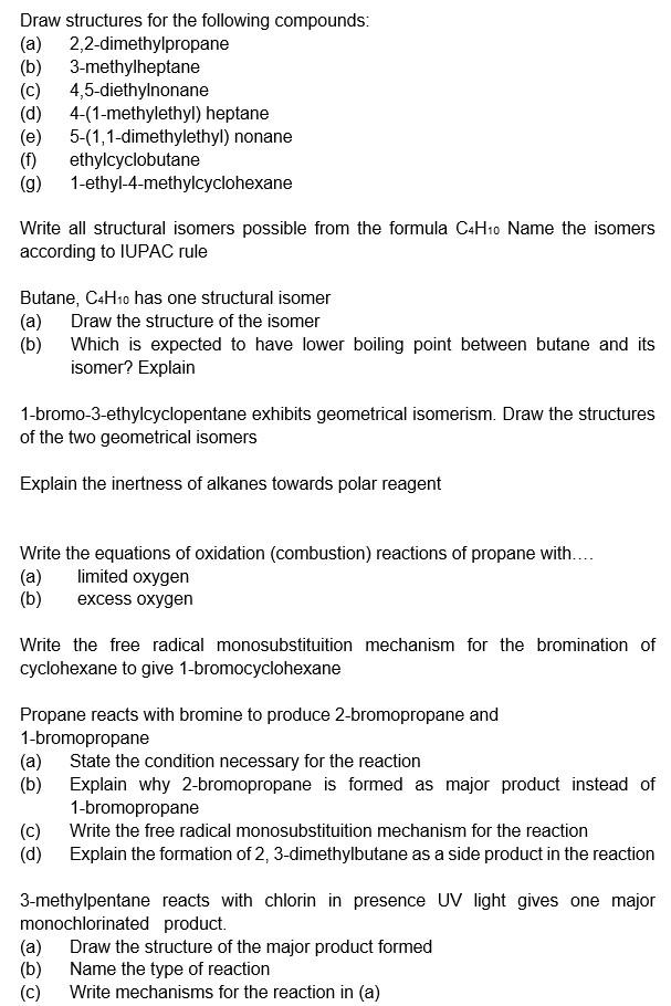 Solved Draw structures for the following compounds: (a) | Chegg.com