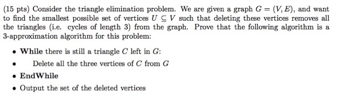 Solved Consider the triangle elimination problem. We are | Chegg.com