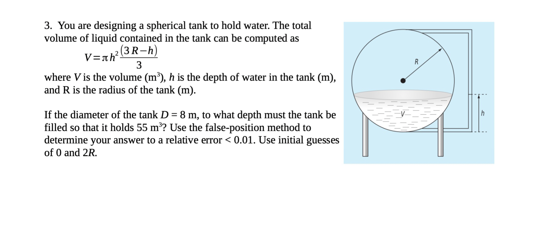 Solved 3. You are designing a spherical tank to hold water. | Chegg.com